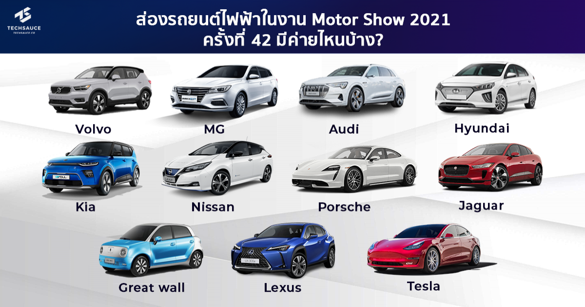 ส่องรถยนต์ไฟฟ้าในงาน Motor Show 2021 ครั้งที่ 42 มีค่ายไหนบ้าง? | Techsauce