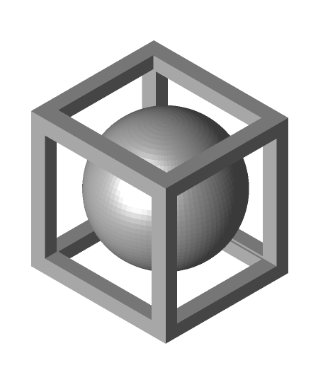 Sphere in a cube puzzle | 3D model | Thangs