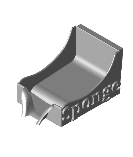 Kitchen Sponge Drainer - angled with text | 3D model | Thangs