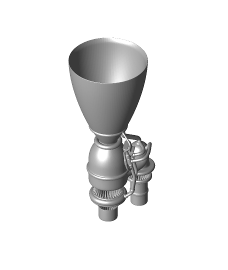 SpaceX Raptor Engine simplified & One-Par | 3D model | Thangs