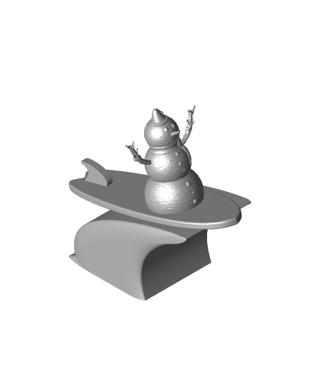 Surfing Snowman Decoration | 3D model | Oddity3d | Thangs
