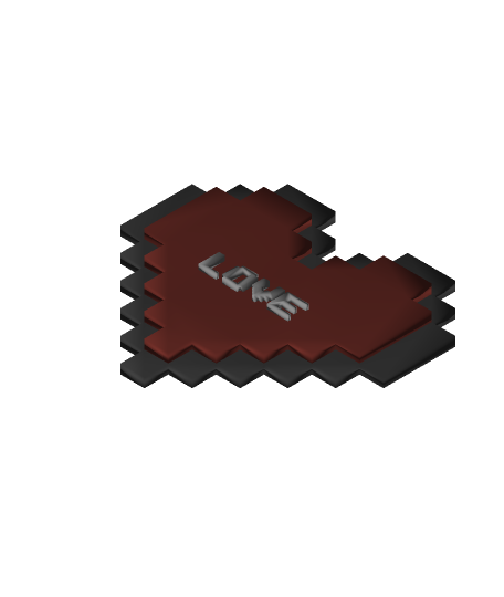 Heart pixelated - Love | 3D model | LKFLand | Thangs