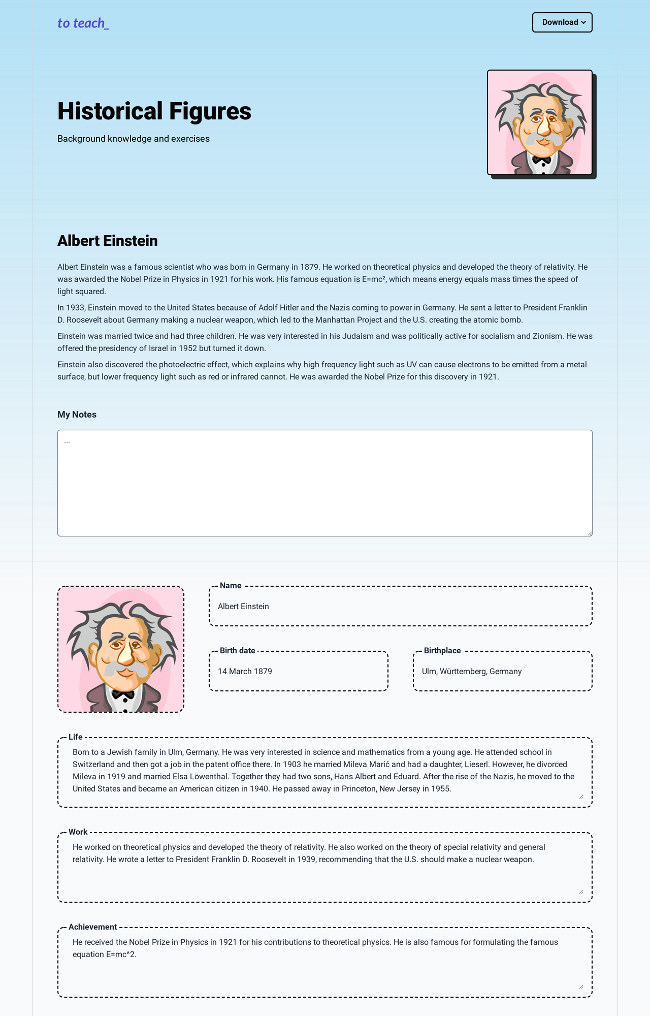 Historical Figures - Interactive Worksheets