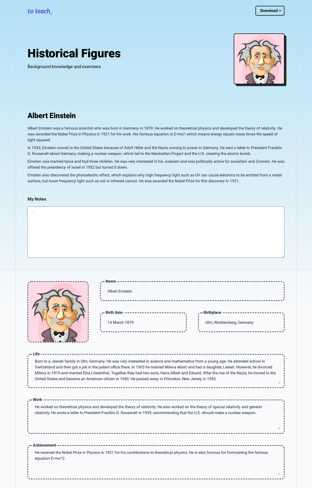 Historical Figures - Interactive Worksheets
