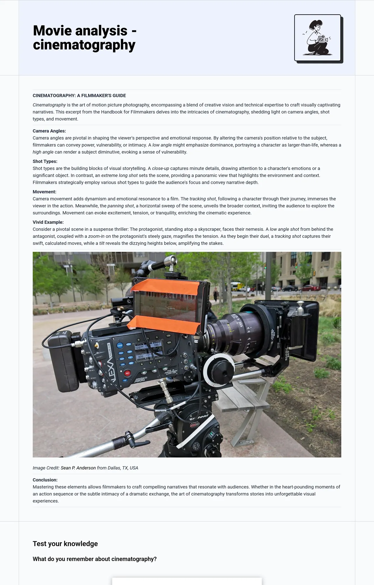 Movie analysis - cinematography