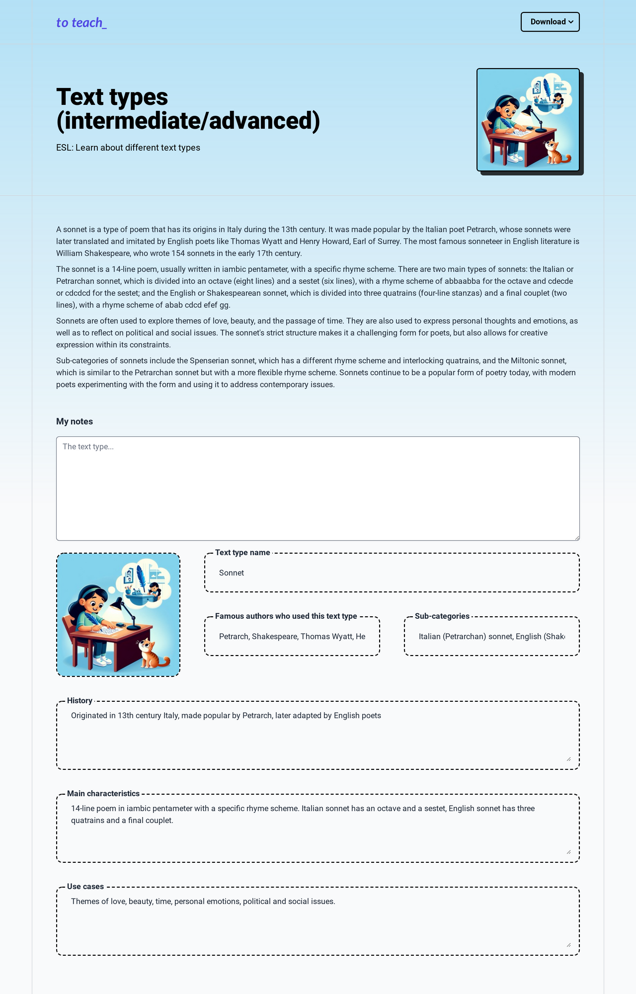 Main Features of a Text Type