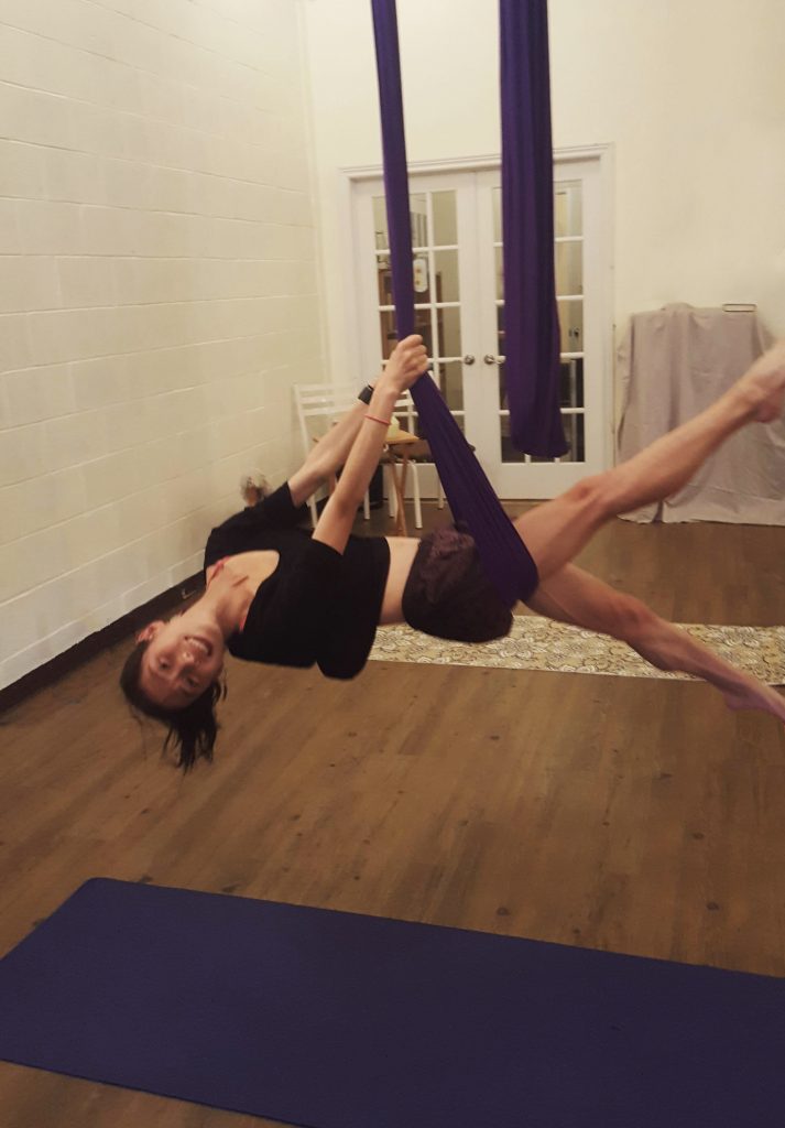 I Tried Aerial Yoga For The First Time + The AnthroDesk - the Fitty