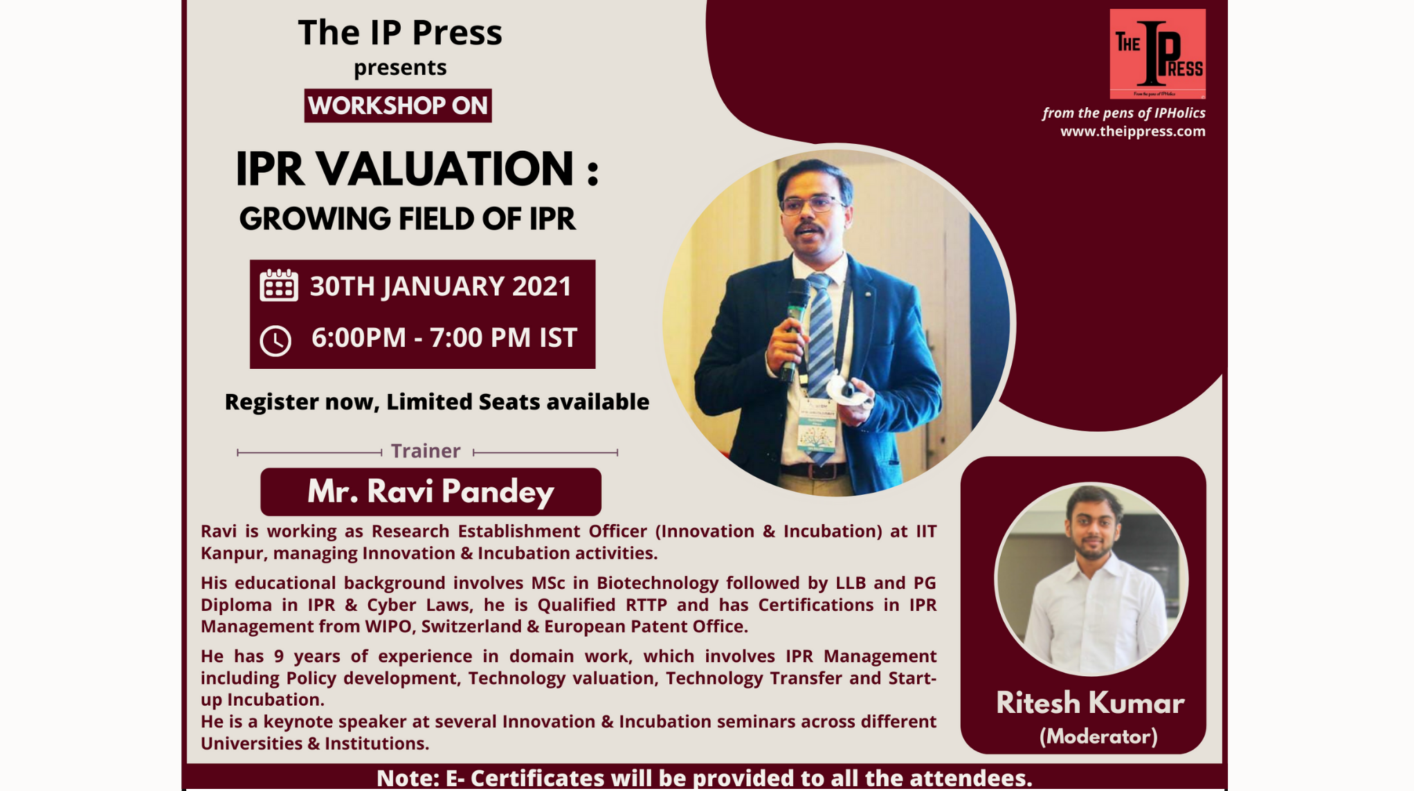 Workshop on IPR Valuation: Growing Field of IPR – The IP Press