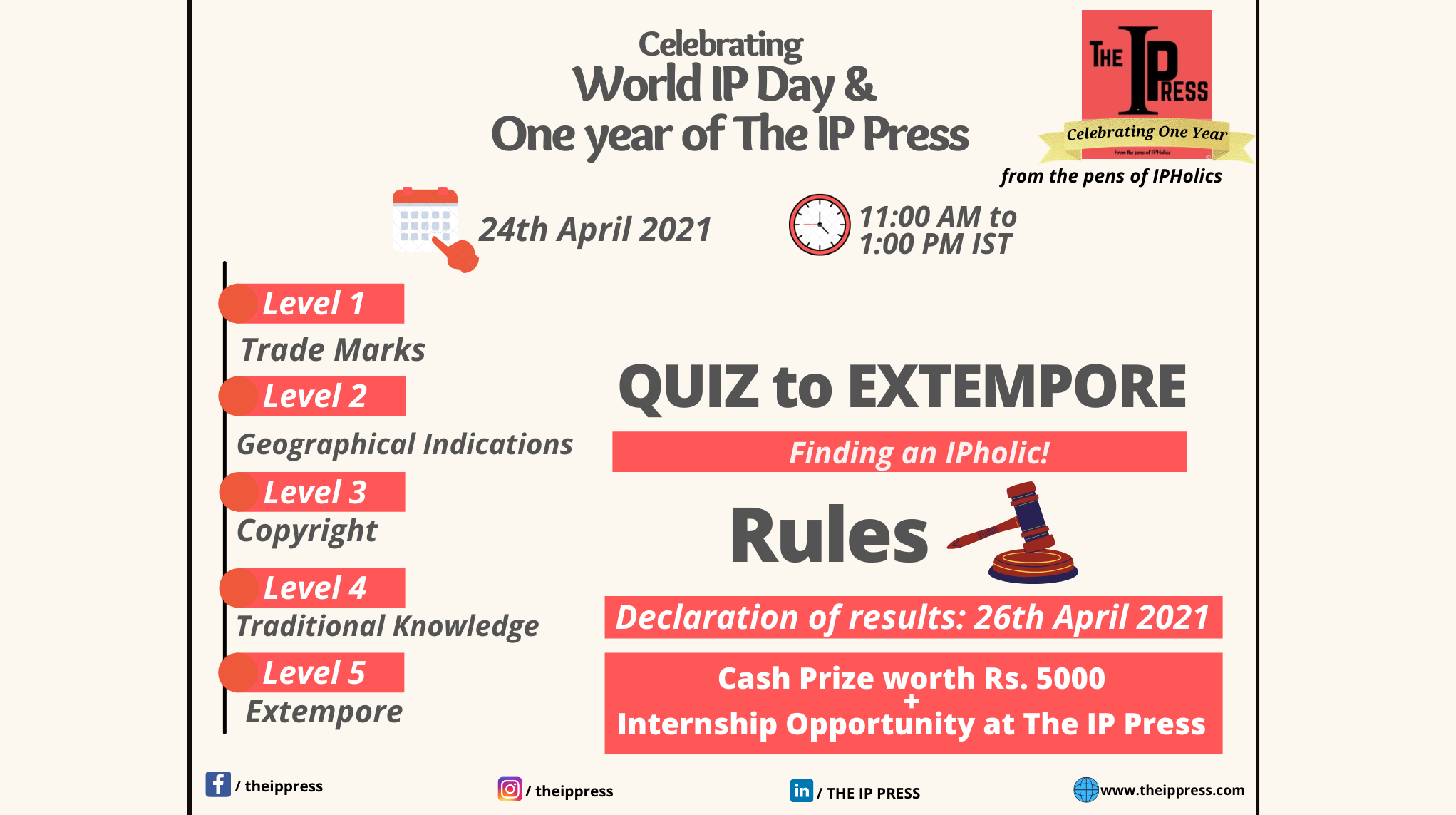 Rules for The IP Press Quiz to Extempore Competition 2021 – The IP Press