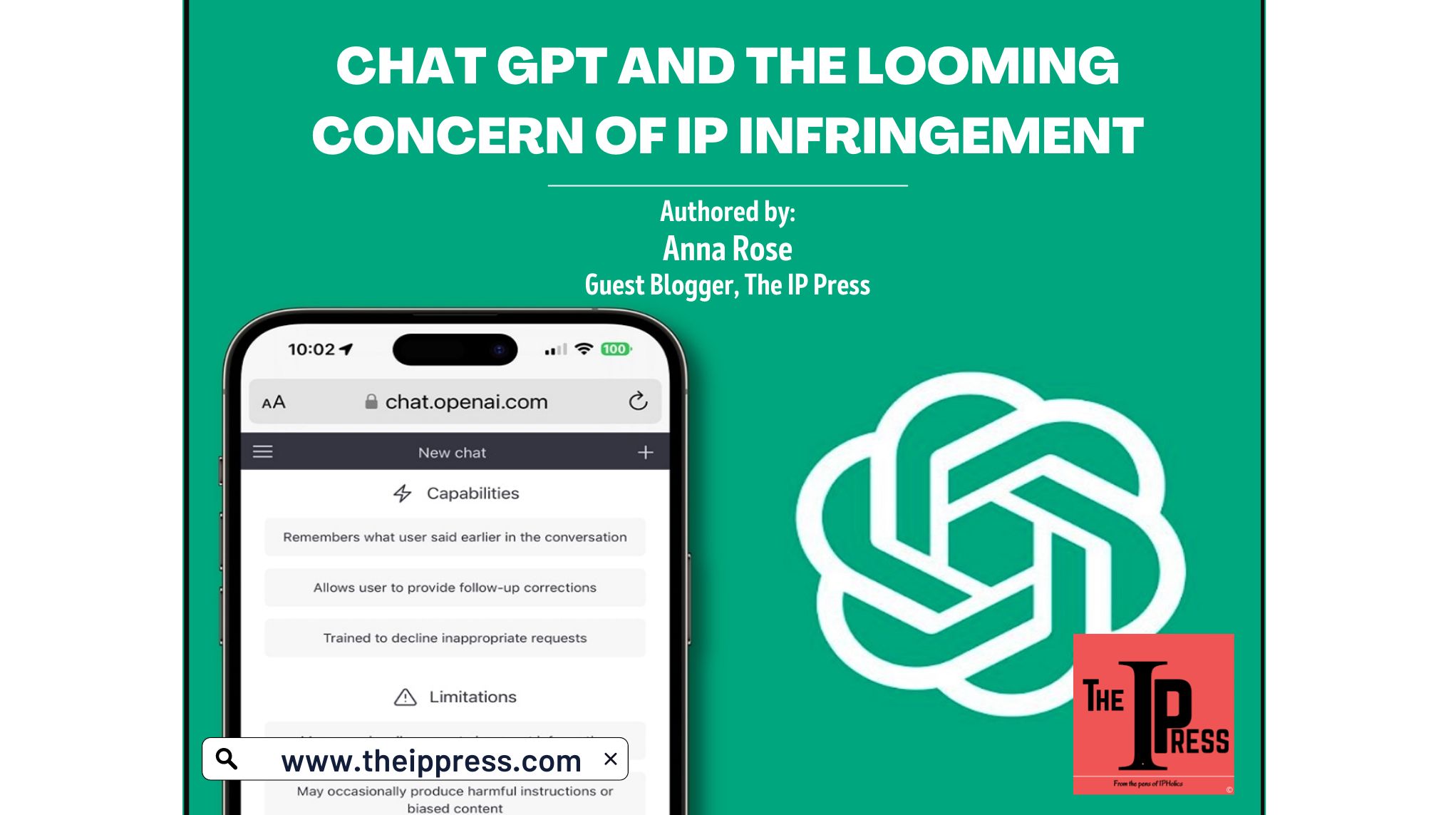 CHAT GPT AND THE LOOMING CONCERN OF IP INFRINGEMENT – The IP Press CHAT GPT AND THE LOOMING CONCERN OF IP INFRINGEMENT – The IP Press