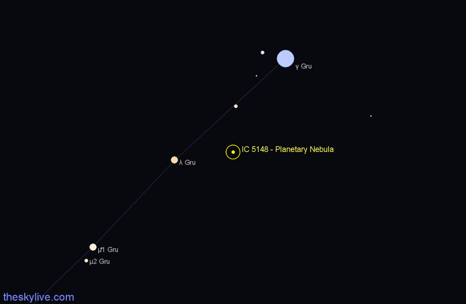 IC 5148 - Planetary Nebula in Grus | TheSkyLive.com