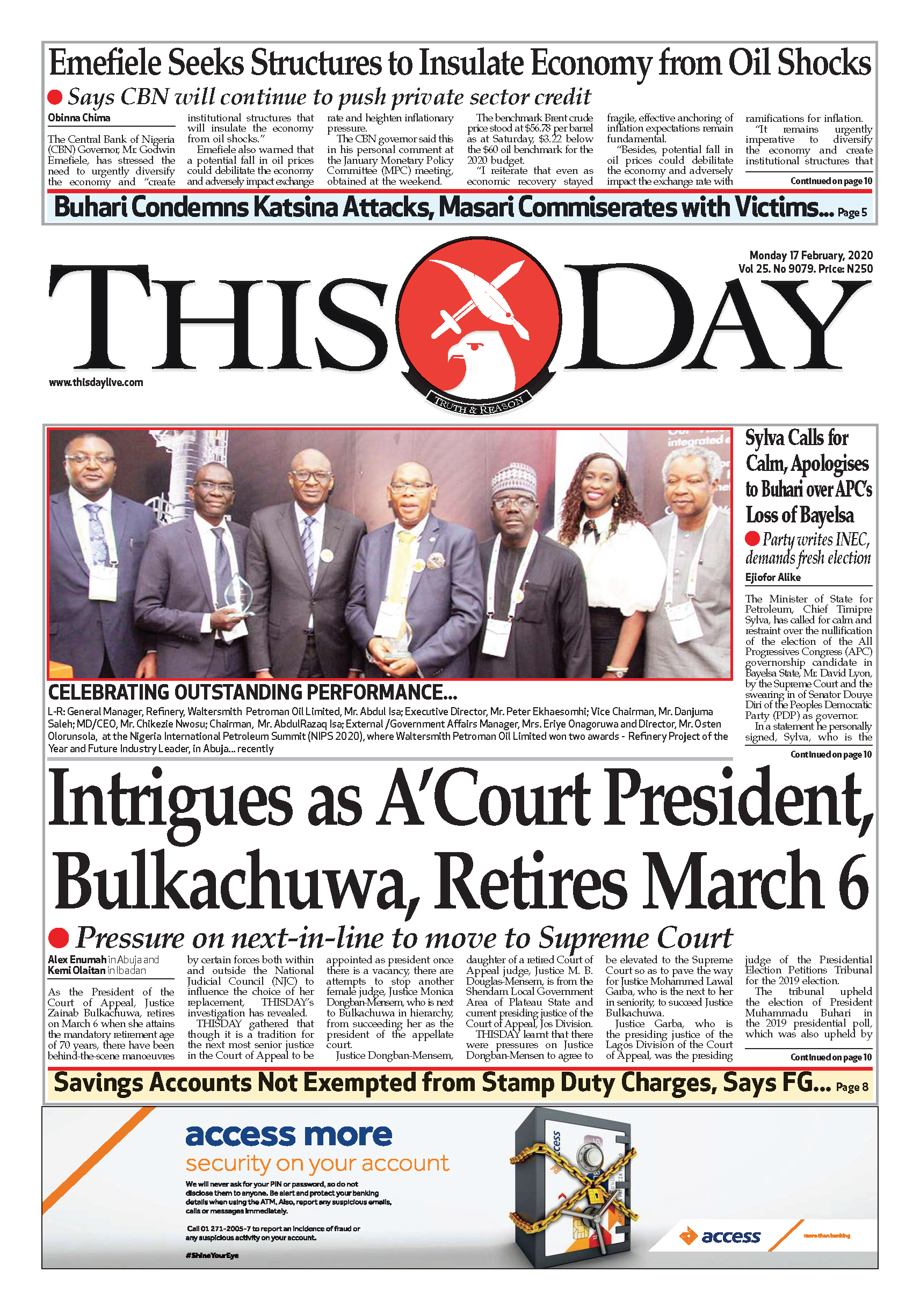 MONDAY 17TH FEBRUARY 2020 | THISDAYLIVE