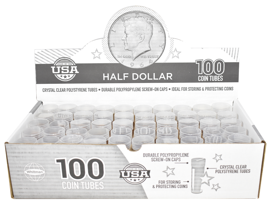 - Round Coin Tube-Half-Dollar, 100/box #2828.00