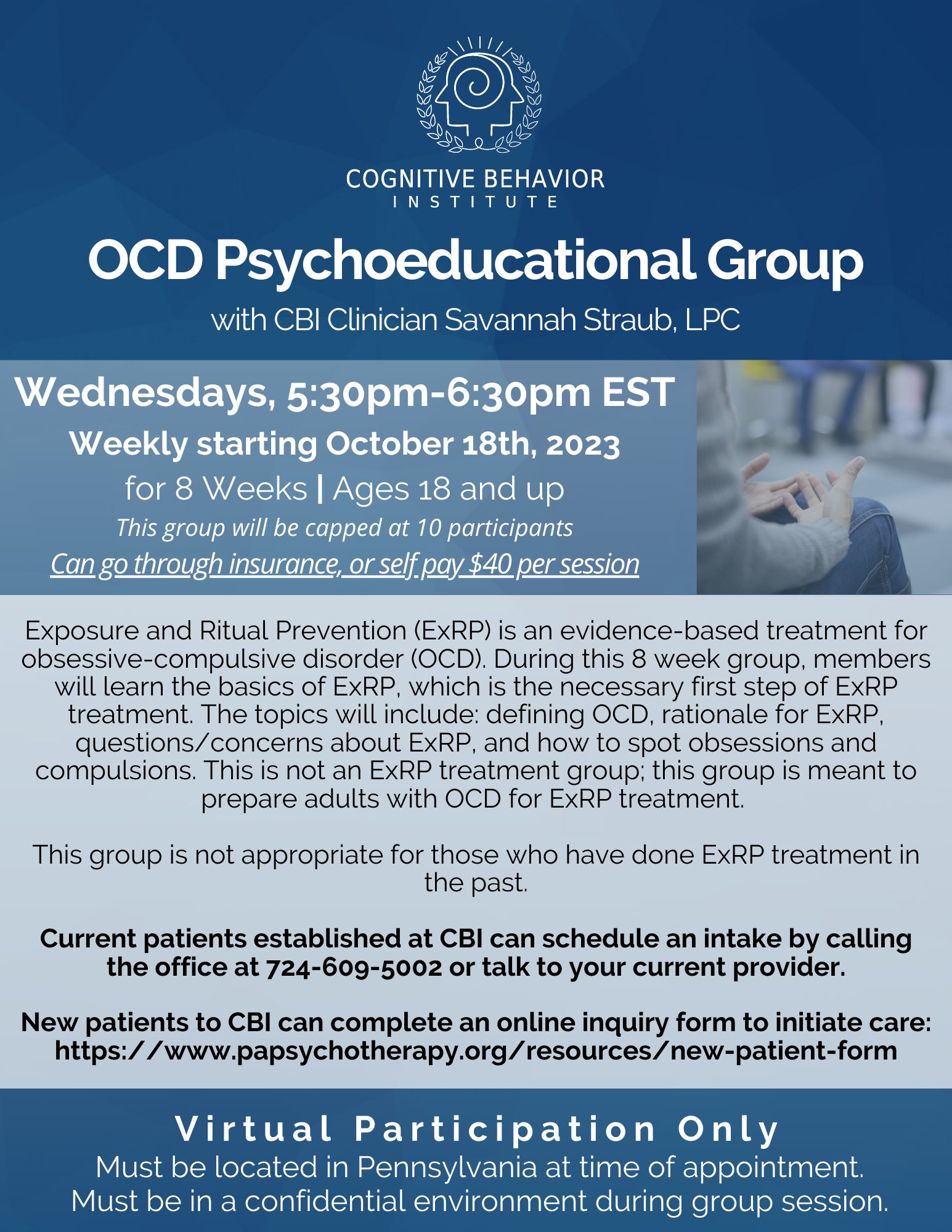 Group Therapy & Workshops - Pittsburgh, PA & Cranberry Twp, PA