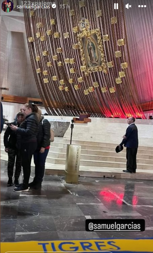 Mariana Rodríguez y Samuel visitan la Basílica de Guadalupe