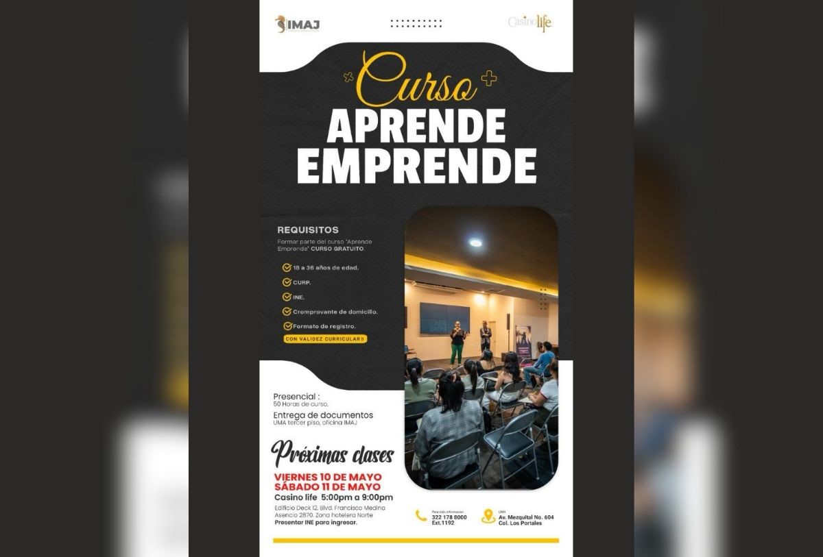 Invitan a jóvenes a participar en el curso ‘Aprende Emprende’