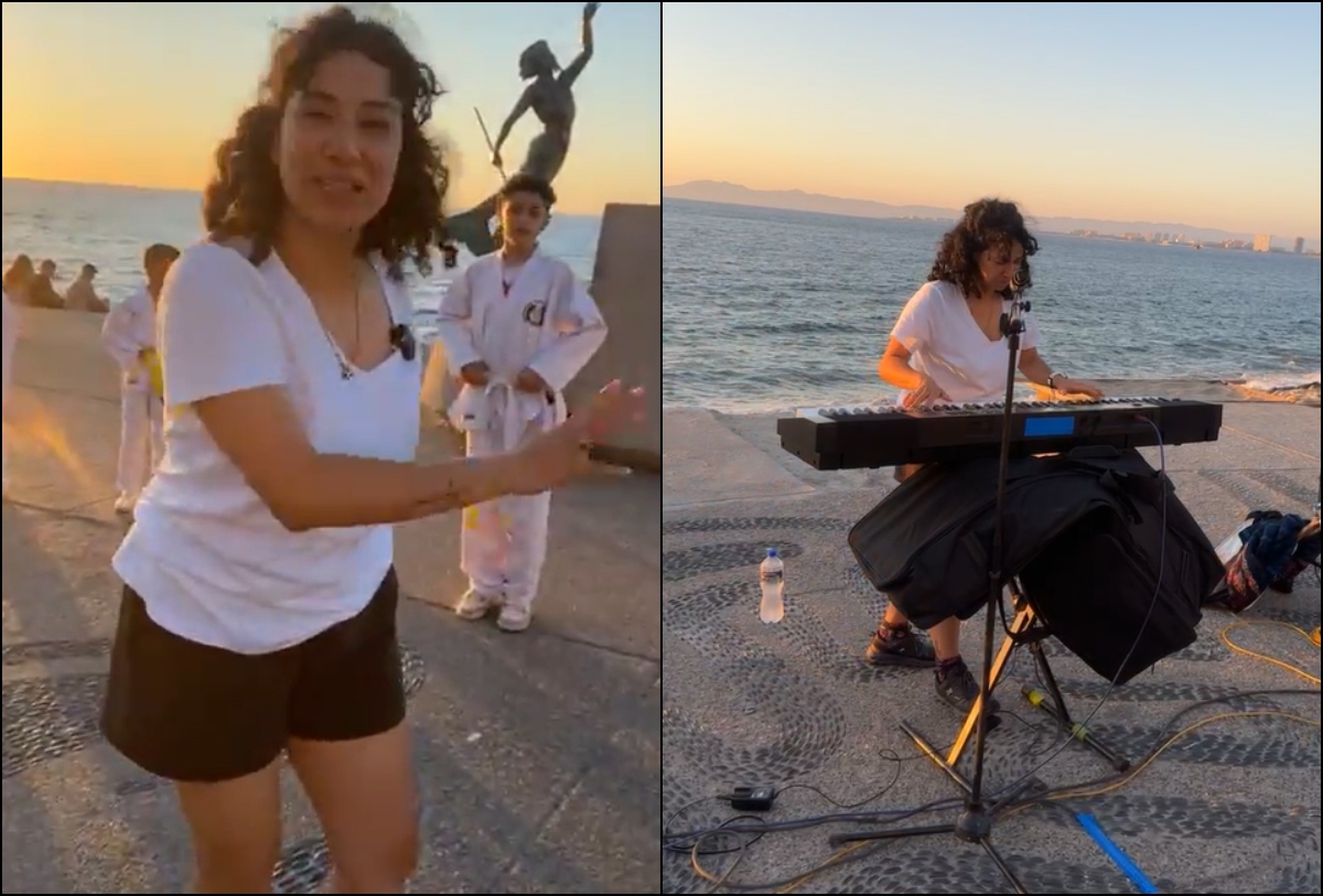 Flor Amargo sorprende con show en Malecón de Puerto Vallarta