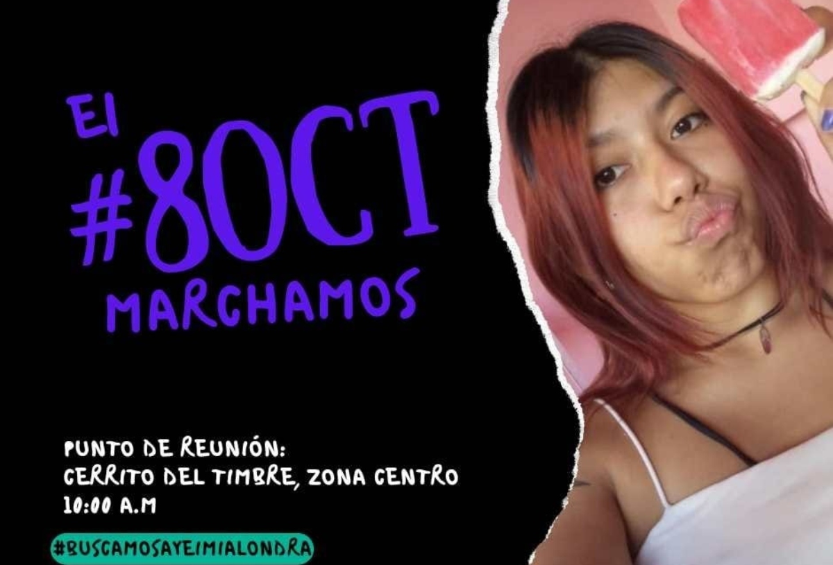 Colectivos feministas convocan a marcha por desaparición de Yeimi Alondra