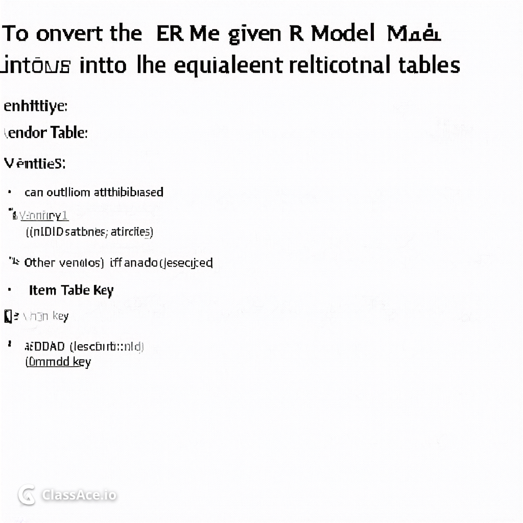 AI Images of Prompt: To Convert the Given ER Model Into Equivalent Relational Tables, We Can ...
