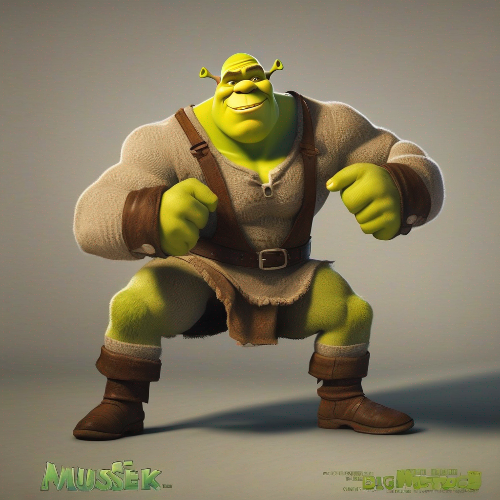 AI Images of Shrek With Big Muscles