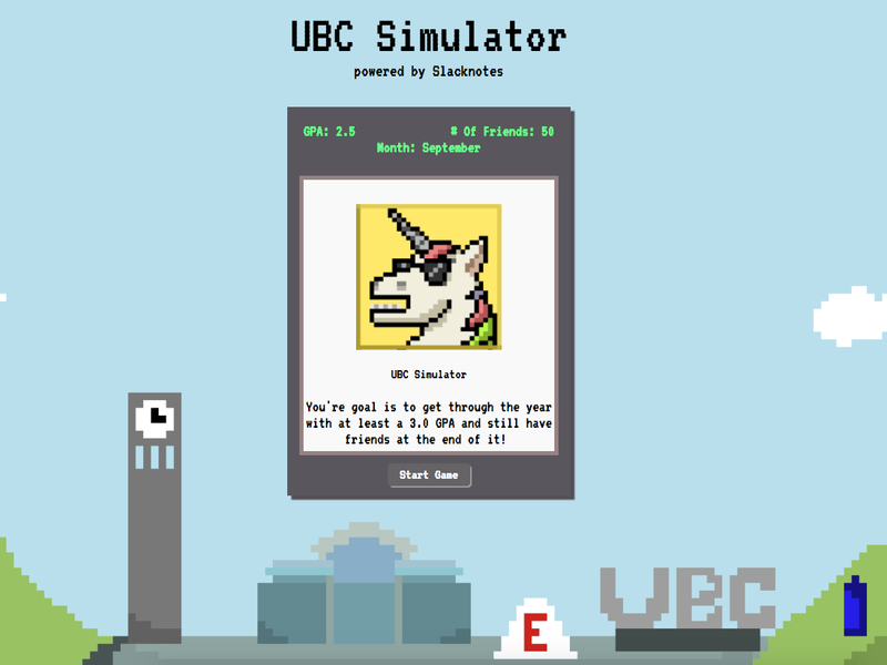 UBC Simulator game teaches us that university is impossible to survive