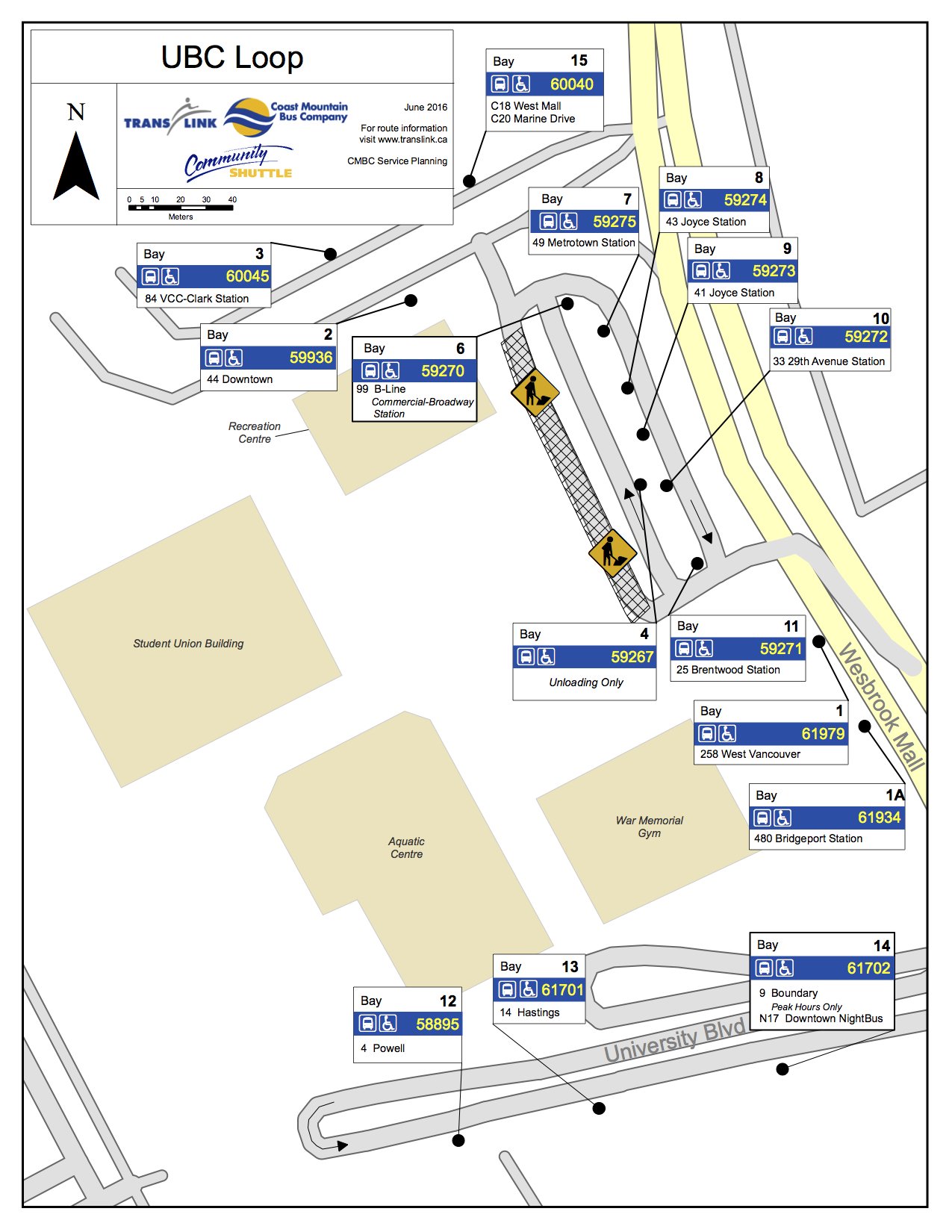 UBC bus loop moves 44 and 84 stops