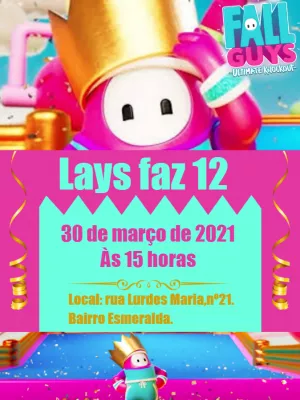 Fall Guys birthday invitation - An amazing online editor for you to ...