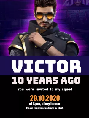 Make Online Invitation Digital Children's Birthday Invitation Free Fire