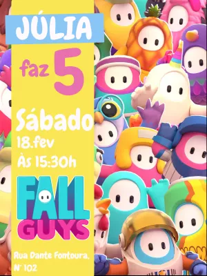 editable birthday invitation digital Fall Guys - An amazing online ...