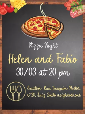 Make online invitation digital pizza night invitation