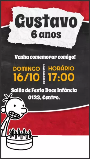 Invitación de cumpleaños del diario de un niño debilucho - Un increíble ...