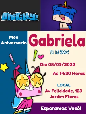 Invitación de cumpleaños de Unikitty - Un increíble editor en línea ...