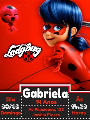 Convite aniversário Ladybug Miraculous - Edite grátis com nosso editor ...
