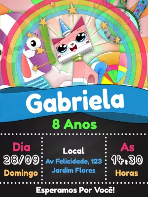 Invitación de cumpleaños de Unikitty - Un increíble editor en línea ...