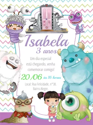 Invitaciones De Cumpleaños De Boo De Monsters Inc Invitación De Boo