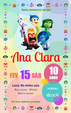 Invitación de cumpleaños de Inside Out 2 - Un increíble editor en línea ...