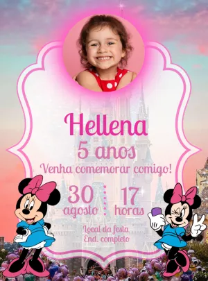 Pink Minnie Mouse Birthday Invitation - An amazing online editor for ...