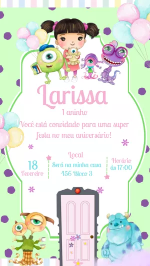 Invitaciones De Cumpleaños De Boo De Monsters Inc Invitación De Boo