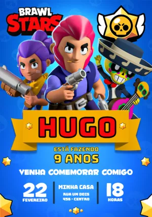 Convite brawl stars com foto - Edite grátis com nosso editor online