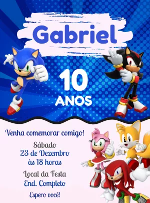 Sonic 3 Shadow Birthday Invitation - An amazing online editor for you ...