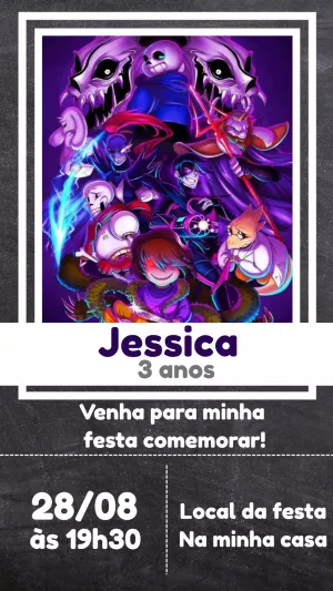 Convite aniversário Undertale - Edite grátis com nosso editor online