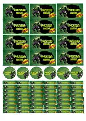 Etiqueta Escolar Hulk - Edite grátis com nosso editor online