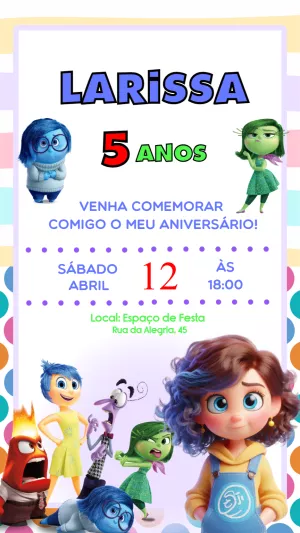 Invitación de cumpleaños de Inside Out 2 - Un increíble editor en línea ...