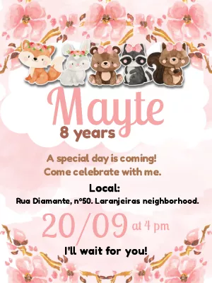Make online invitation digital birthday invitation Bosque enchanted