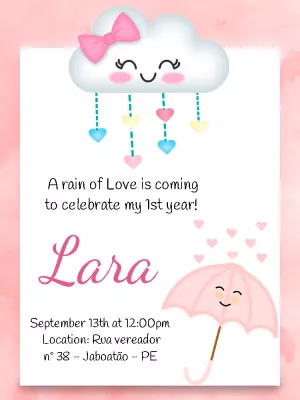 Make an online invitation digital invitation Blessings of Rain