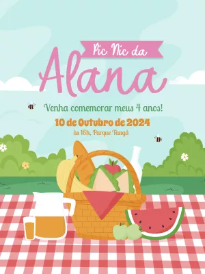 PicNic birthday invitation - An amazing online editor for you to edit ...