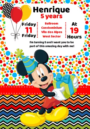 Make an invitation online digital invitation Mickey Mouse