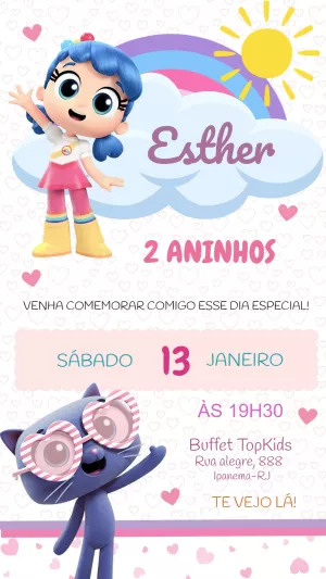 Vera and the Rainbow Kingdom birthday invitation - An amazing online ...