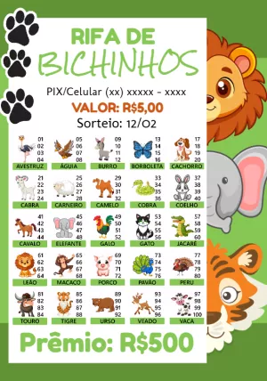 Animal Raffle Prizes - An amazing online editor for you to edit ...