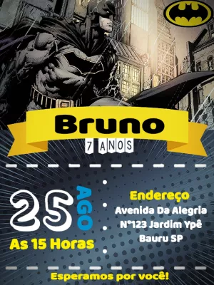Batman birthday invitation - An amazing online editor for you to edit ...